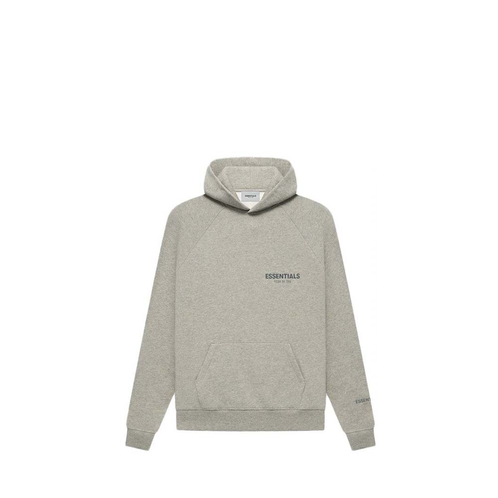 FOG ESSENTIALS FW21 CHEST REFLECTIVE LOGO HEATHER OATMEAL HOODIE ...