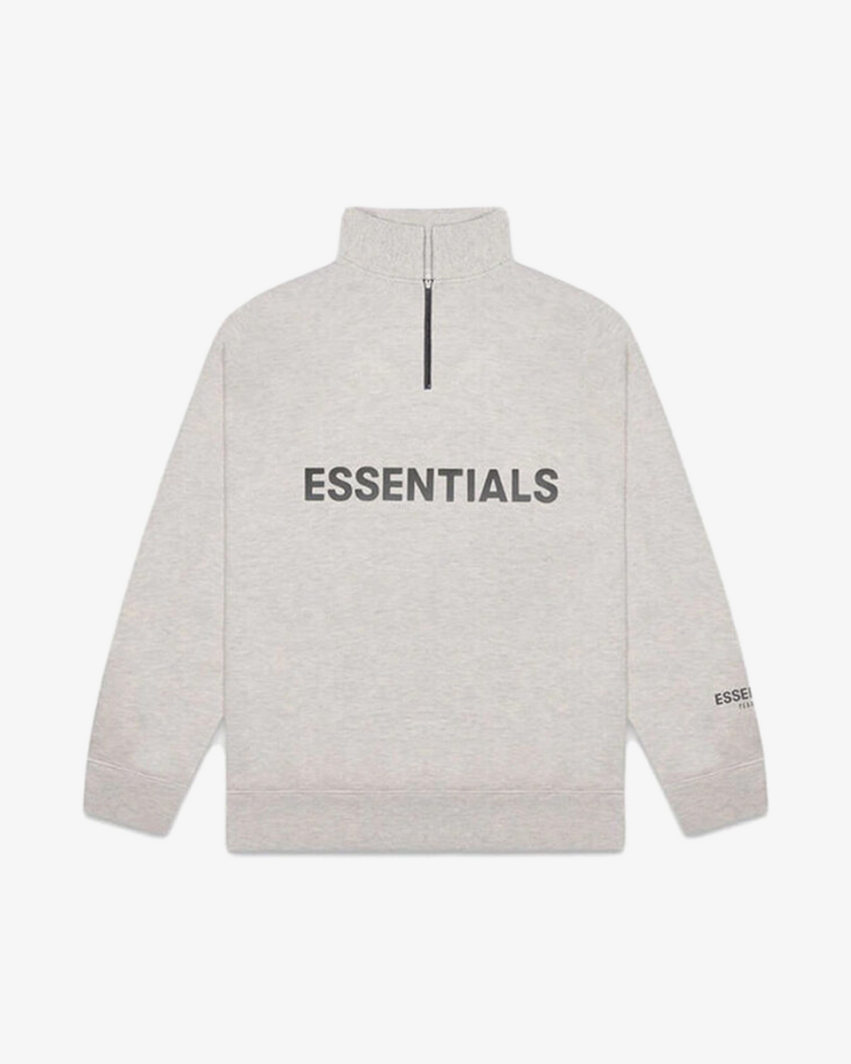 FOG ESSENTIALS SS20 SILCON APPLIQUE LOGO OATMEAL HALF ZIP – Secret ...