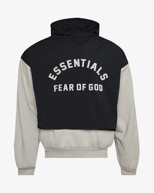 FOG ESSENTIALS FW24 NYLON FLEECE LAYERED HOODIE SEAL / JET BLACK ...