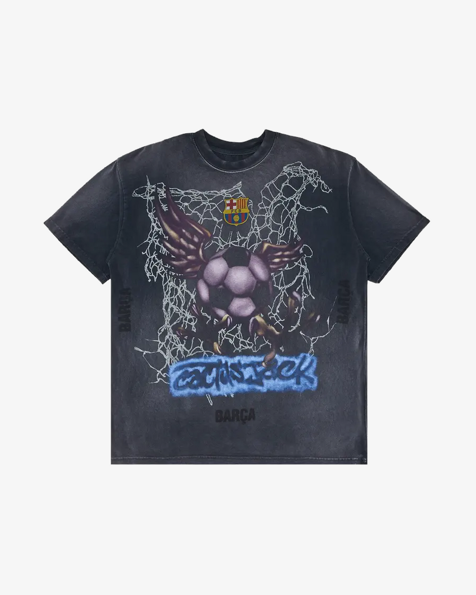 TRAVIS SCOTT CACTUS JACK X FC BARCELONA WASHED SPRAY LOGO TEE – Secret ...