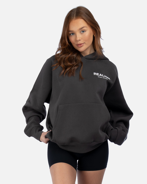 SSS REALISM BACK LOGO HOODIE ASPHALT – Secret Sneaker Store Online