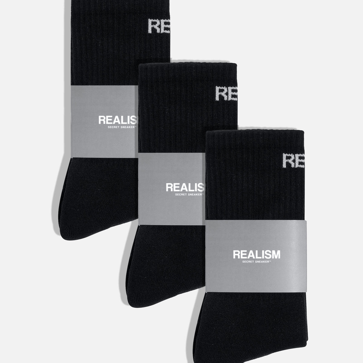 SSS REALISM CORE LOGO SOCKS BLACK 3 PACK – Secret Sneaker Store Online